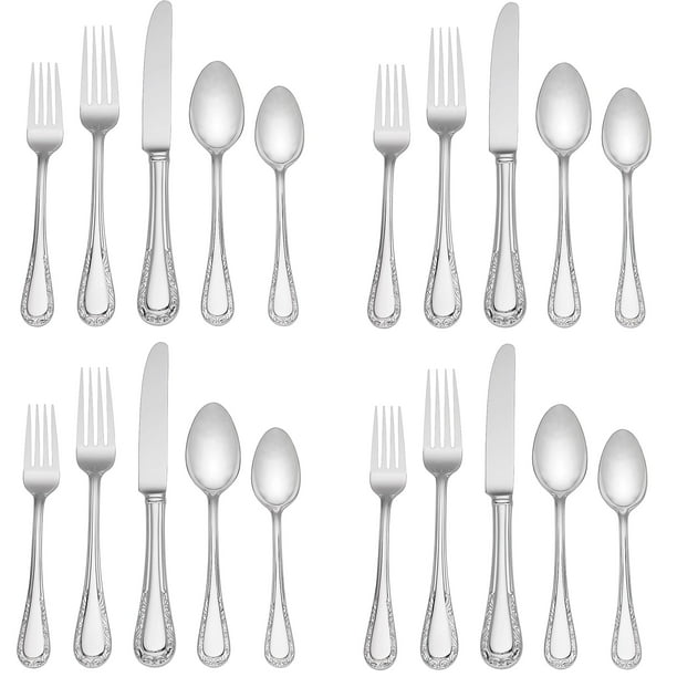 Lenox Venetian Lace 18/10 Stainless Steel 20pc. Flatware Set (Service ...