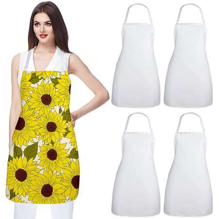 4 Pieces Sublimation Bib Apron Sublimation Unisex White Apron ...
