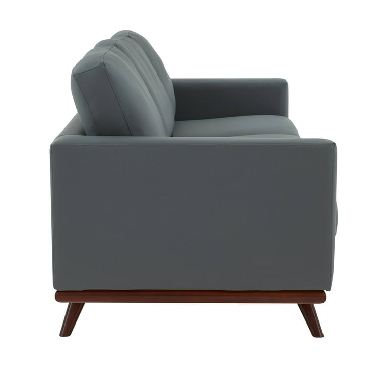 Leisuremod Chester Modern Leather 3 Seater Sofa With Birch Leisuremod Chester Modern Leather 3 Seater Sofa With Birch