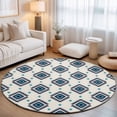 Bohemian Diamond Pattern Area Rug, Boho Tribal Farmhouse Teal Ethnic ...
