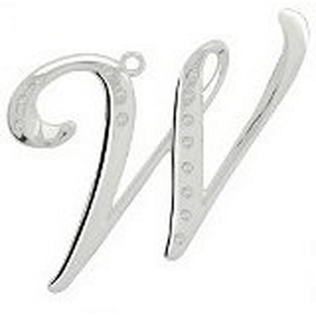 Harvey Lewis Letter W Silver-Plated Ornament with Crystals by Swarovski ...