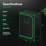 VIVOSUN S538 Hydroponic Grow Tent, 60"x32"x80" with Light, Observation ...