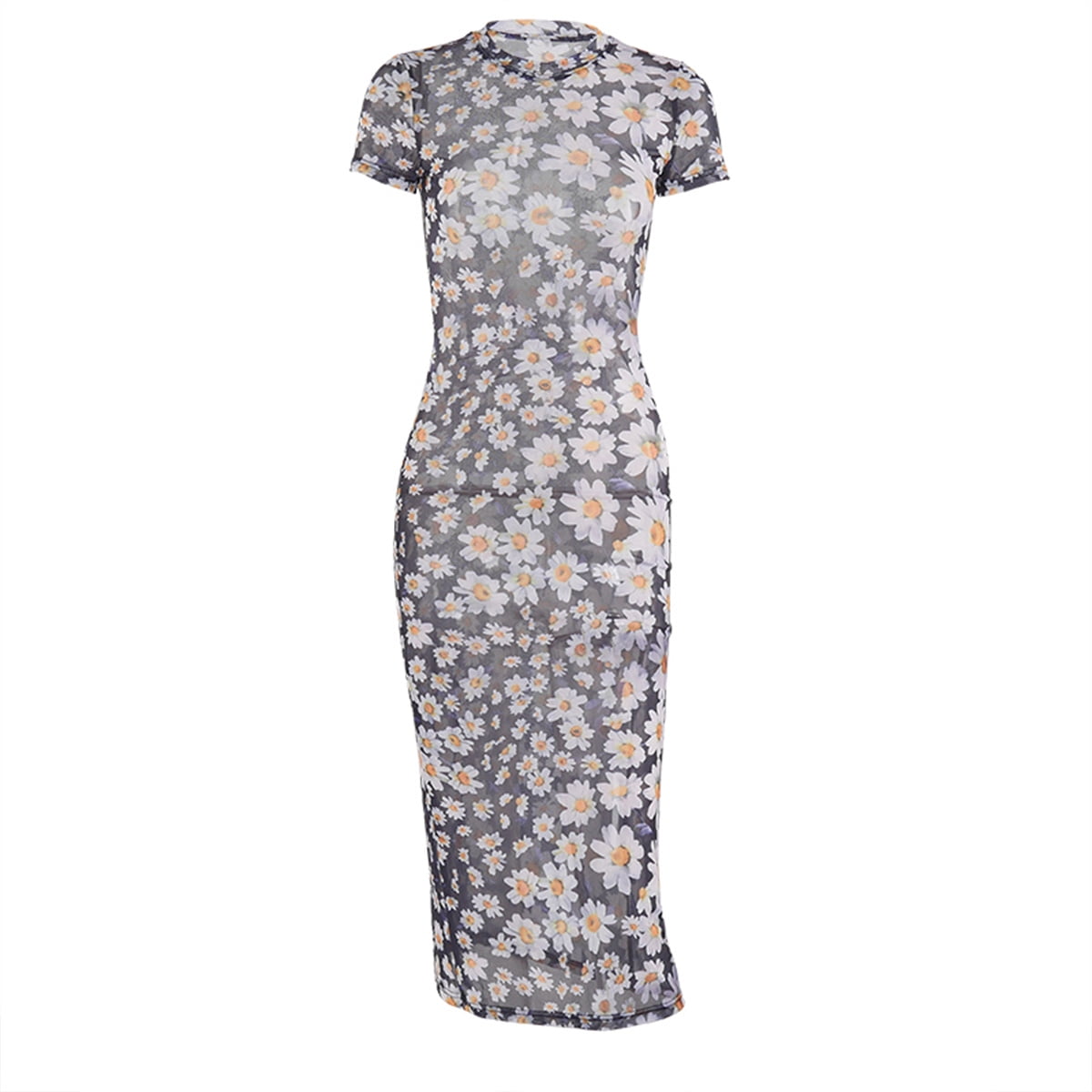 Click here for Zaxarra Women?s Daisy Print Short Sleeve Mesh Yarn... prices