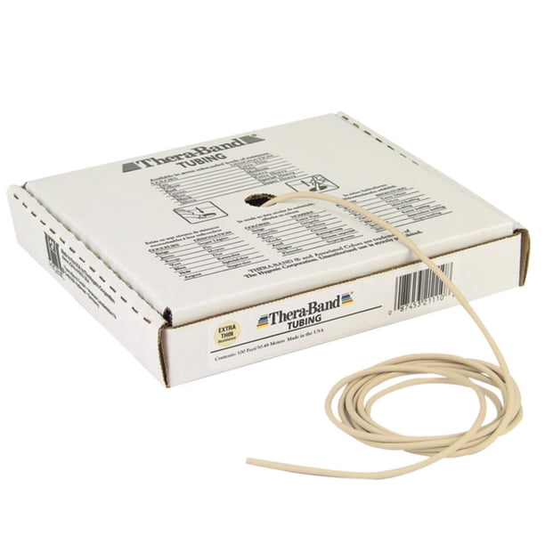 TheraBand Professional Latex Resistance Tubing, 100 Foot, Tan, Extra ...