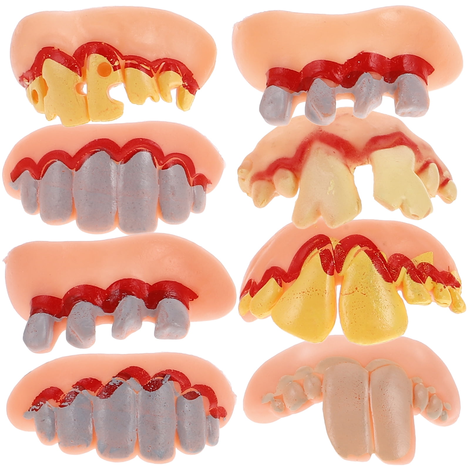 8 piezas de dientes feos Party de Halloween Falsos de dientes podridos ...