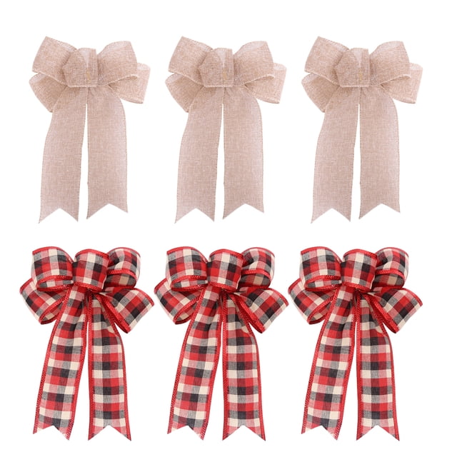Natural Burlap Bows Christmas Tree Topper Bow Wreath Bows Ornament ...