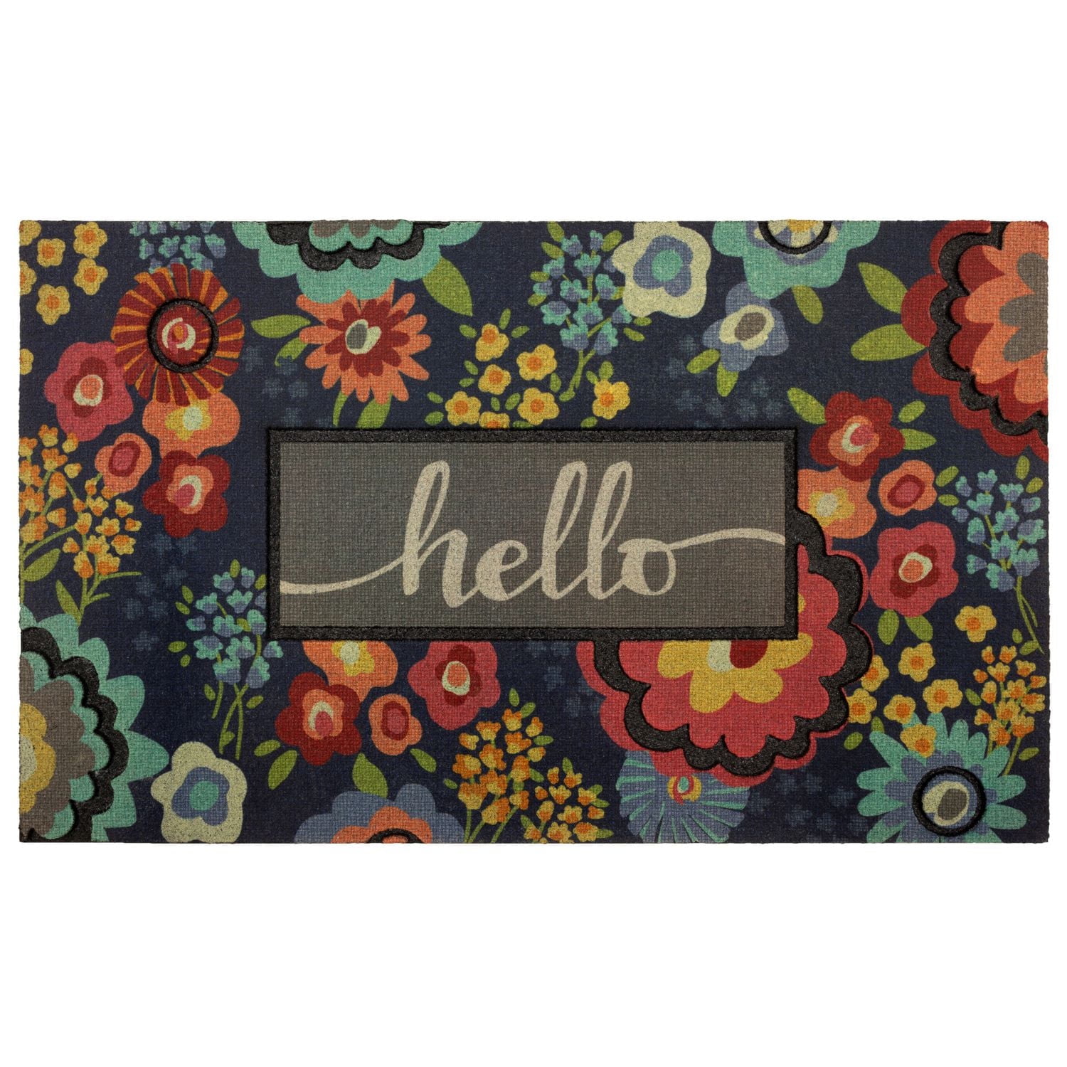 Click here for Mainstays Floral Hello Polyester Door Mat 18x30 18... prices