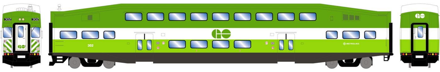 Athearn HO Scale Bombardier Cab Car Passenger Car GO Transit (Green ...