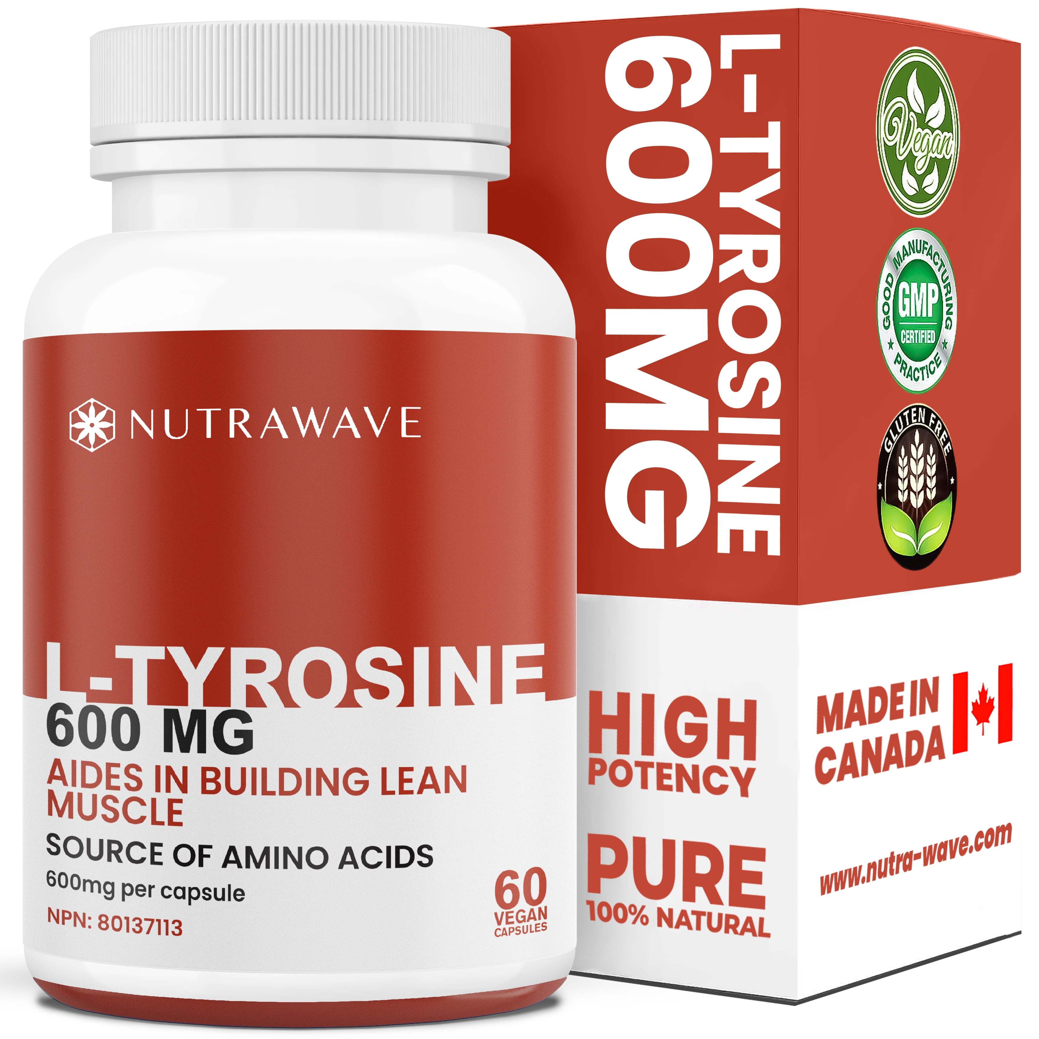 Nutrawave L-Tyrosine 1200mg – Cognitive & Focus Support Amino Acid ...