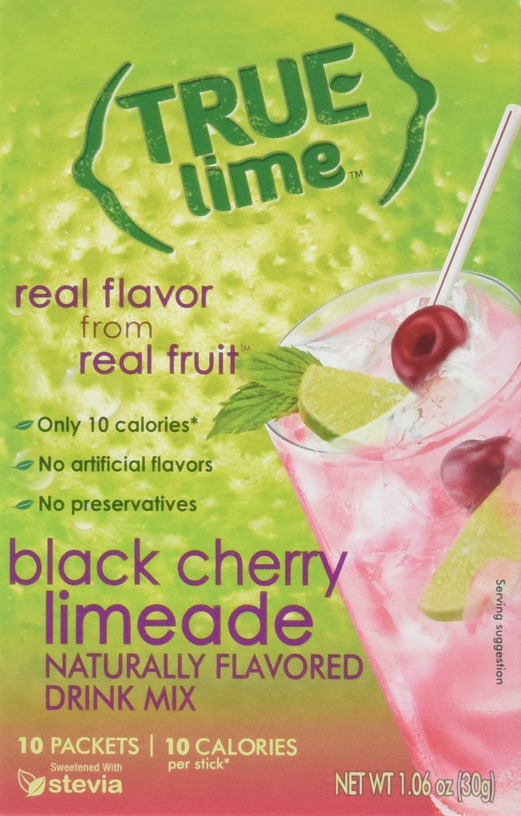 True Lime Black Cherry Limeade Drink Mix, 0.106 Ounce - 10 per pack ...
