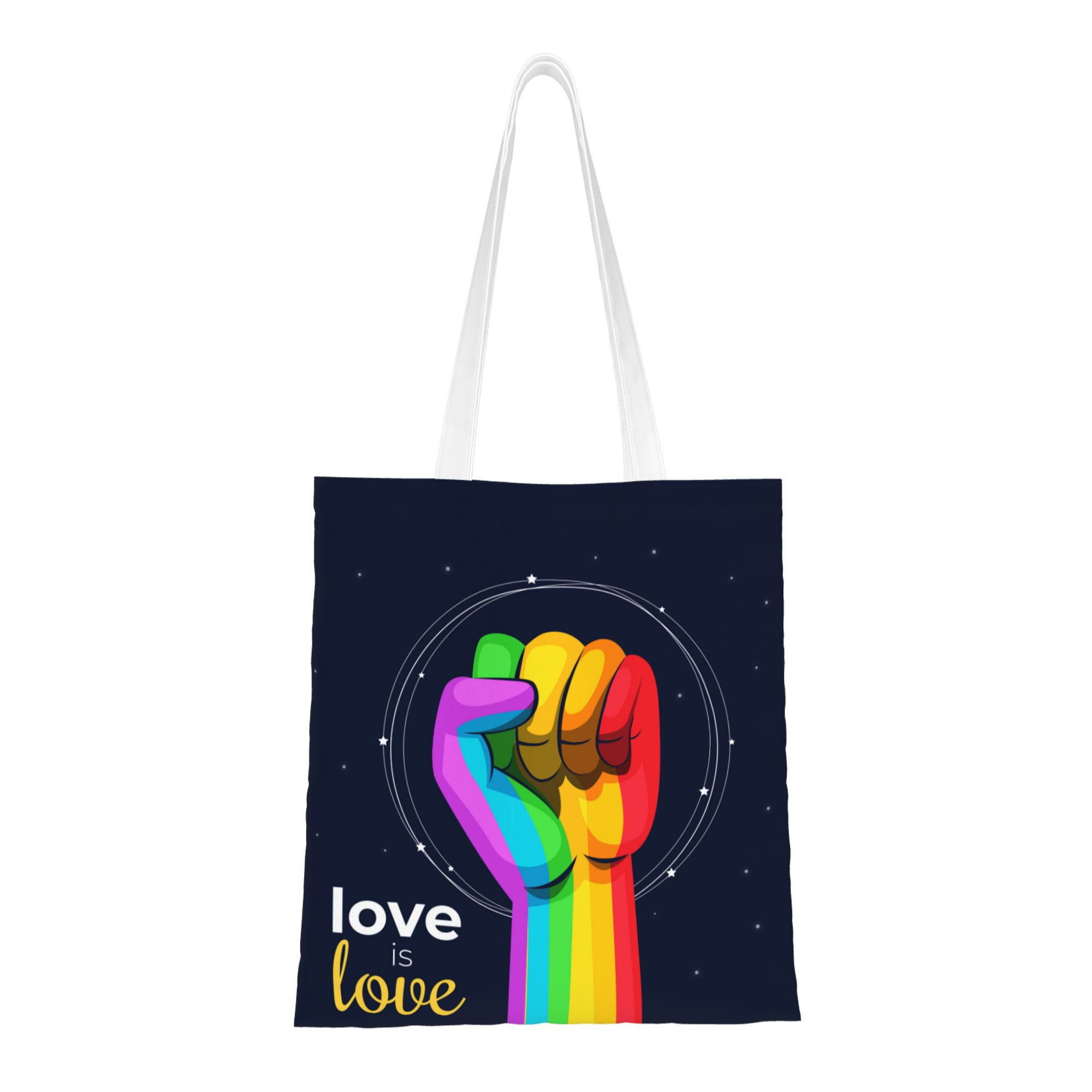 DouZhe Reusable Grocery Bags, Rainbow Lgbt Pride Love is Love ...