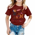 Big Girls T Shirts Crew Neck Short Sleeve Cartoon Letter Print Floral ...