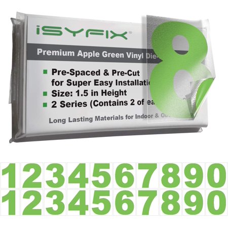 Silver Brushed Vinyl Numbers Stickers - 3 Inch Self Adhesive - 2 Sets ...