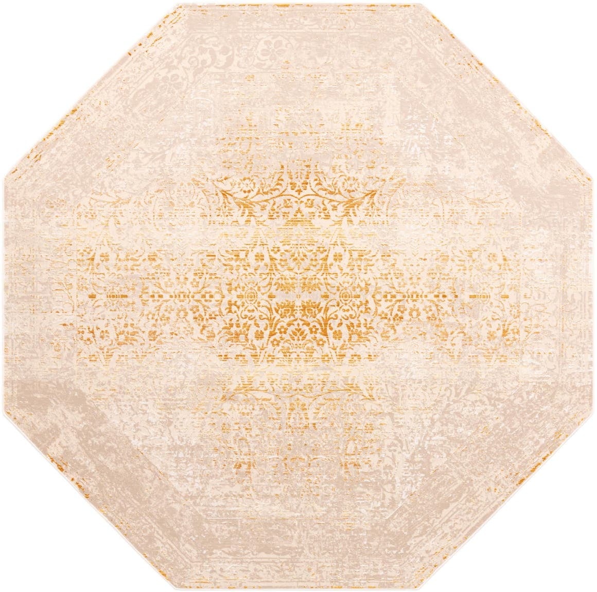 Rugs.com Deepa Collection Rug – 8 Ft Octagon Ivory And Gold Medium Rug ...