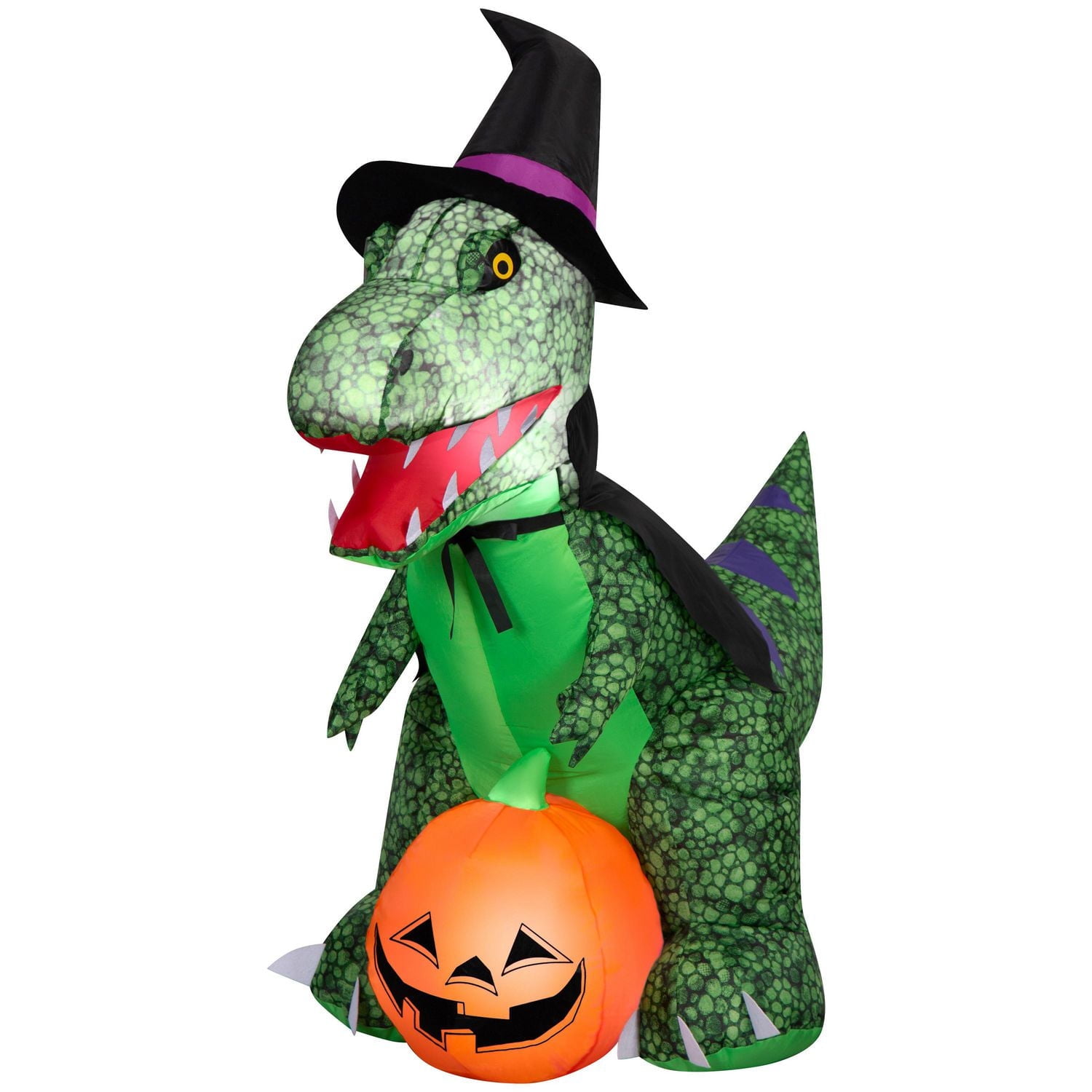 Dinosaur w/ Jack-O'-Lantern - Inflatable, Halloween Inflatable Décor ...