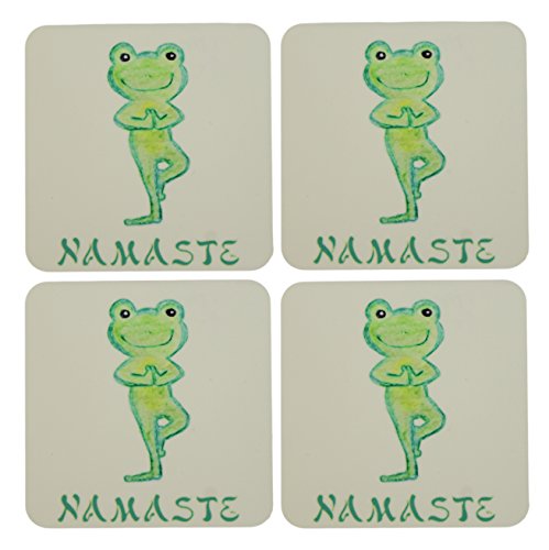 Namaste Yoga Frog Coasters With Cork Back Set Of 4 - Walmart.com