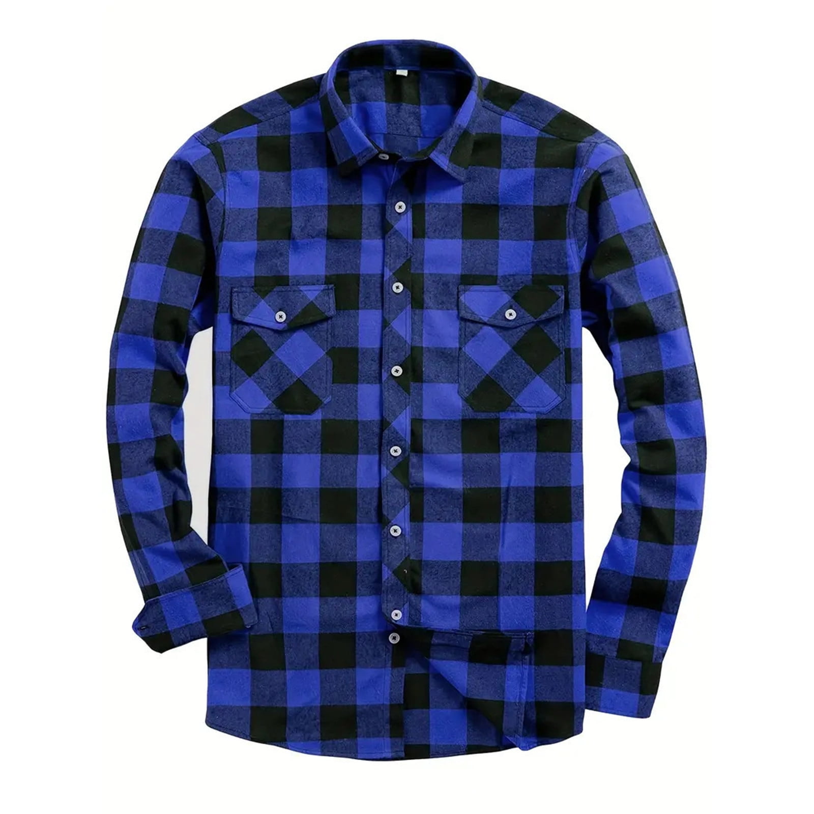 Click here for Ediodpoh Autumn New Mens Plaid Shirt Double Pocket... prices