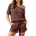 2 Piece Matching Summer Lounge Set Women's Solid Color Spring/Summer ...
