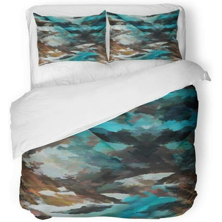 RYLABLUE 3 Piece Bedding Set Old Color Vintage Weathered Abstract Messy ...