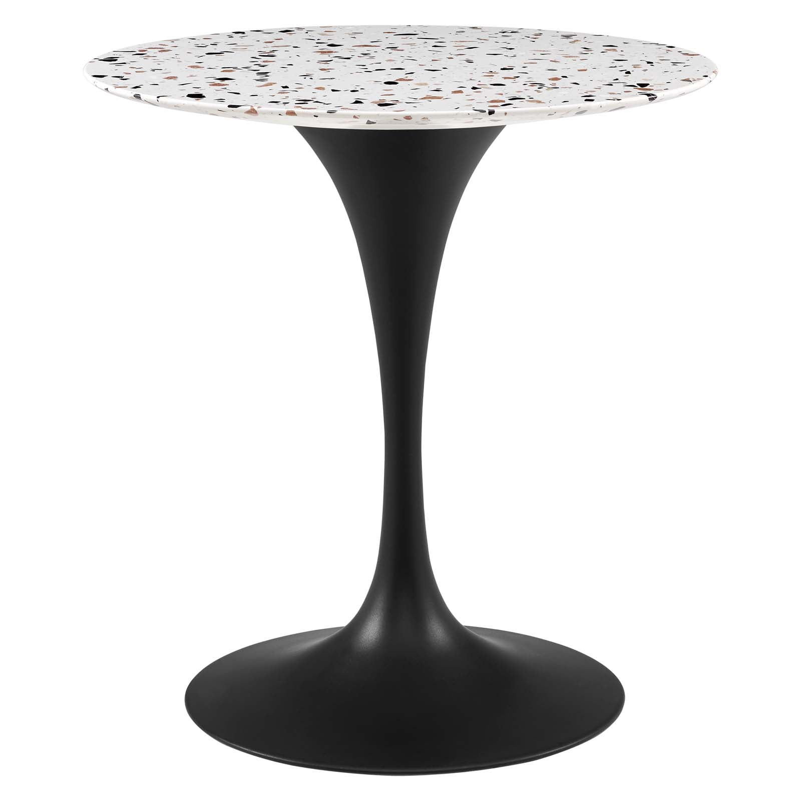 28 inch Dining Table, Round, White Black, Wood, Metal Steel, Modern ...