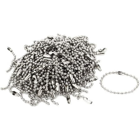 100PCS 2.4mm Diameter Metal Ball Chains Bead Connector Clasp Keychain ...