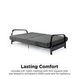 Mainstays Metal Arm Futon, Black Metal Frame with Mattress, Metal Arm ...