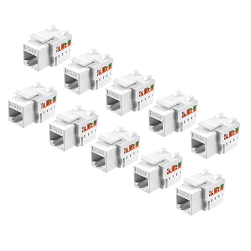 Teninyu Teninyu 10-Pack Rj45 Keystone Jack Module Connector 568A/568B ...