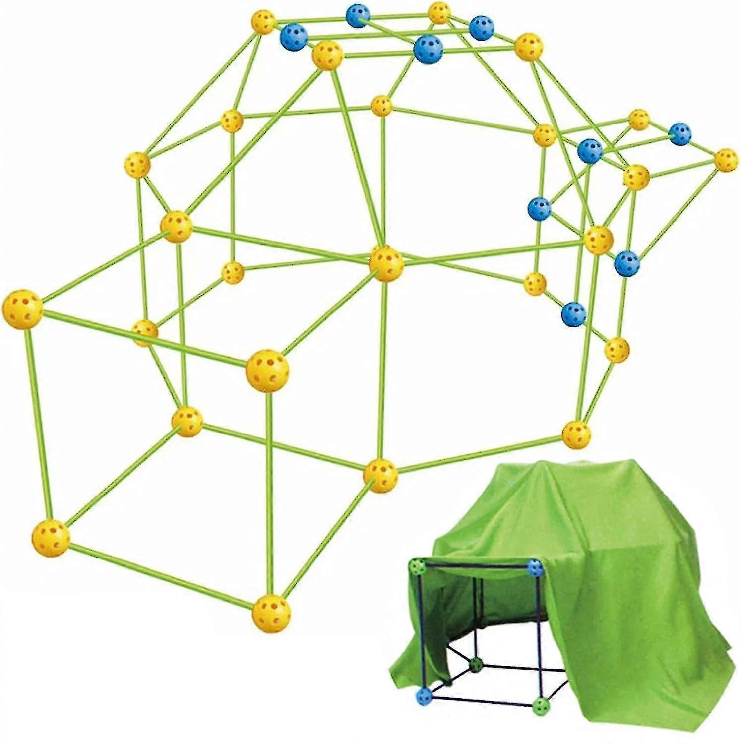 55 Pieces Diy Tent Toy, Kids Fortress Toy, Fort Building Kits For Kids ...