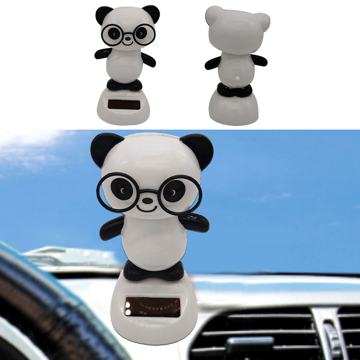Walbest Cute Mini Panda Toy Car Dashboard Doll Statue Ornaments Set ...