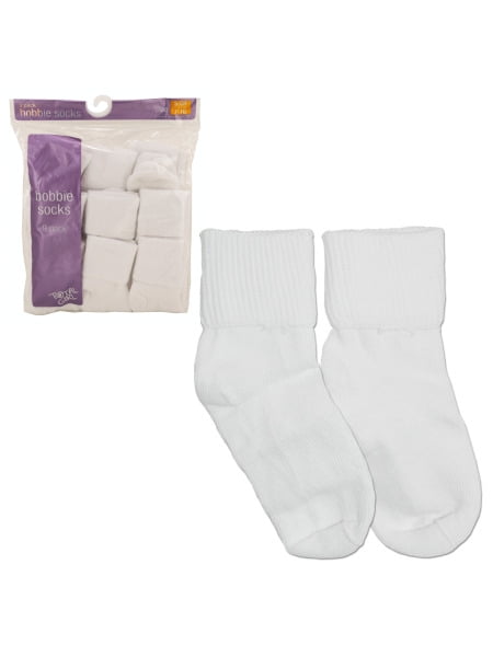 White Bobbie Socks, 5 Count - Walmart.com