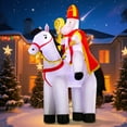 6FT Christmas Inflatable Saint Nicholas on Horse - Sinterklaas Riding ...