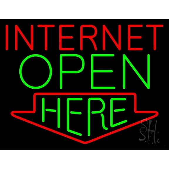 Dsl Internet Access LED Neon Sign 15 x 19 - inches, Clear Edge Cut ...