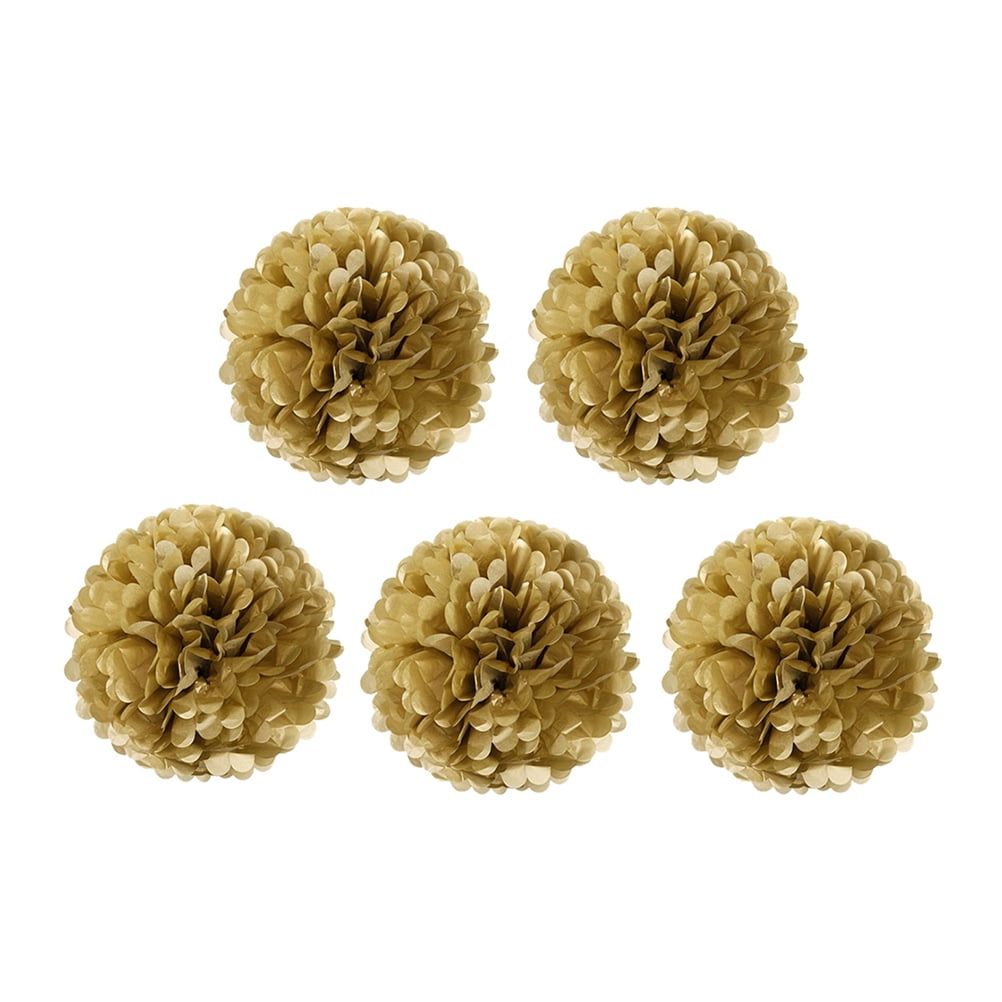 Click here for Ounona 5pcs 8 Gold Tissue Paper Pom Pom Flower Bal... prices