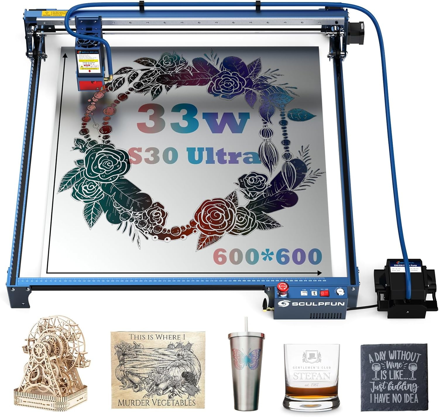 SCULPFUN S30 Ultra 33W Grabado Láser con Asistencia de Aire, Cortador ...