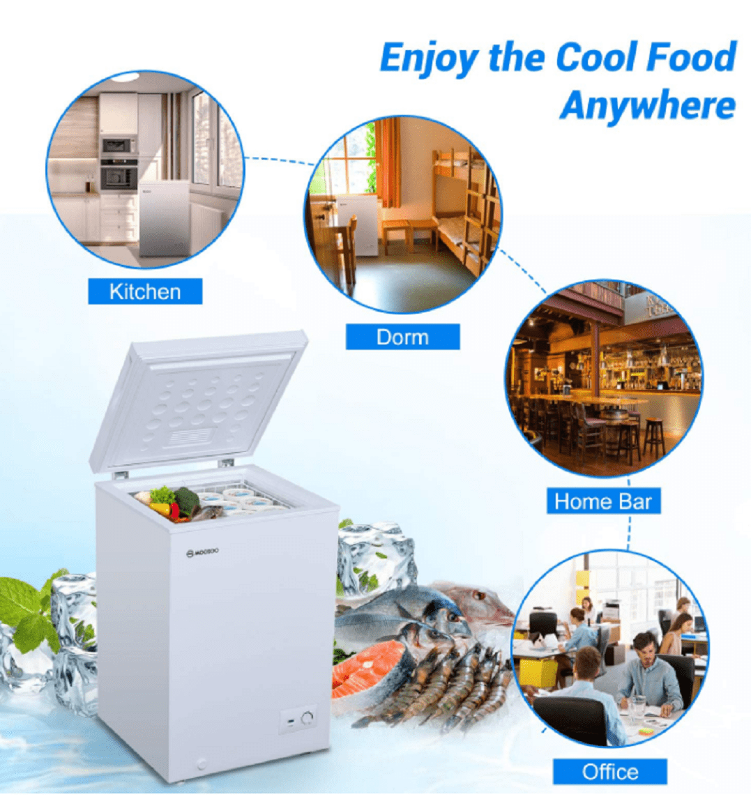 EEPHO Freezer, 3.5 Cubic Feet with Removable Storage Basket Deep ...