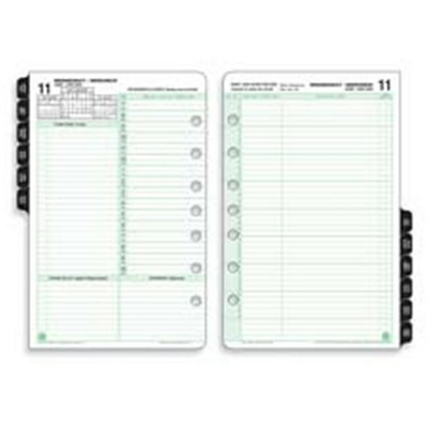 Day-timer DTM10801 Calendar Refill- Jan-Dec- 2PPD- Portable- 3-.75in.x6 ...
