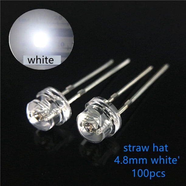 Lámpara LED de diodo emisor de luz, luz blanca ultrabrillante, 5mm ...