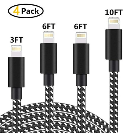 4 PCS Charging Cables with Anti-Resistant Aluminum Alloy Connectors ...