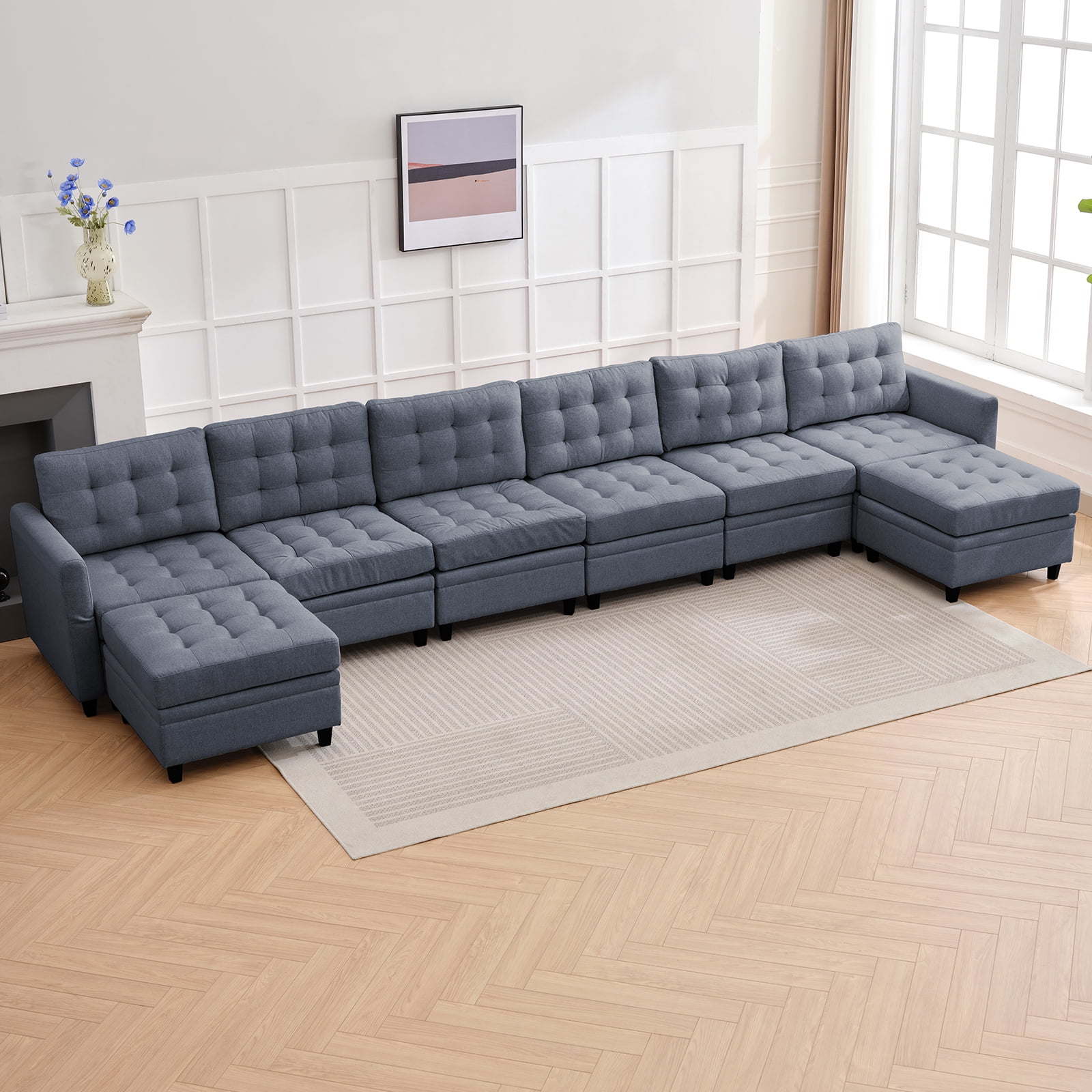 Click here for Puremind Oversized Modular Sofa With Storage Ottom... prices
