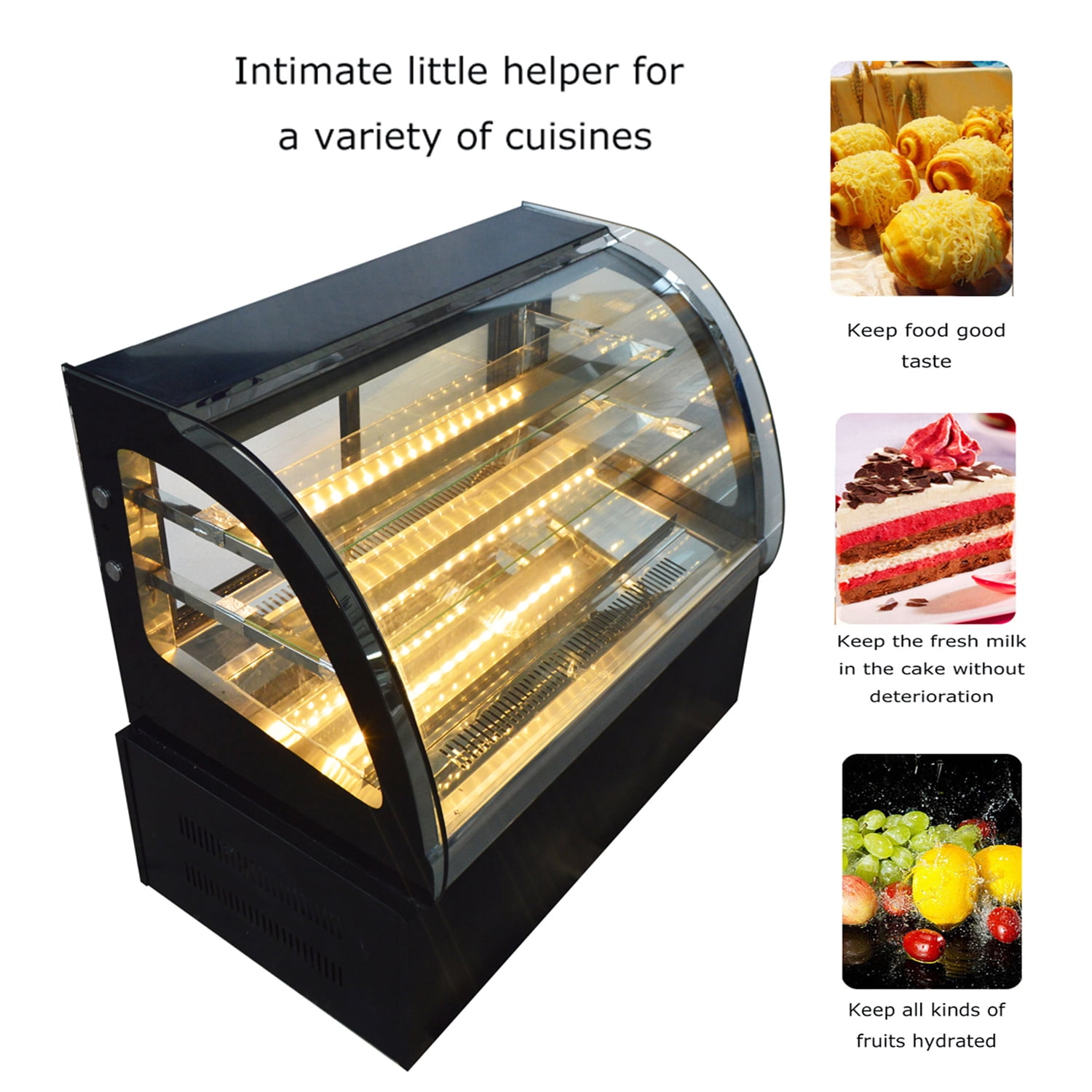 TECHTONGDA Cake Showcase Countertop Refrigerated Bakery Display Cabinet ...