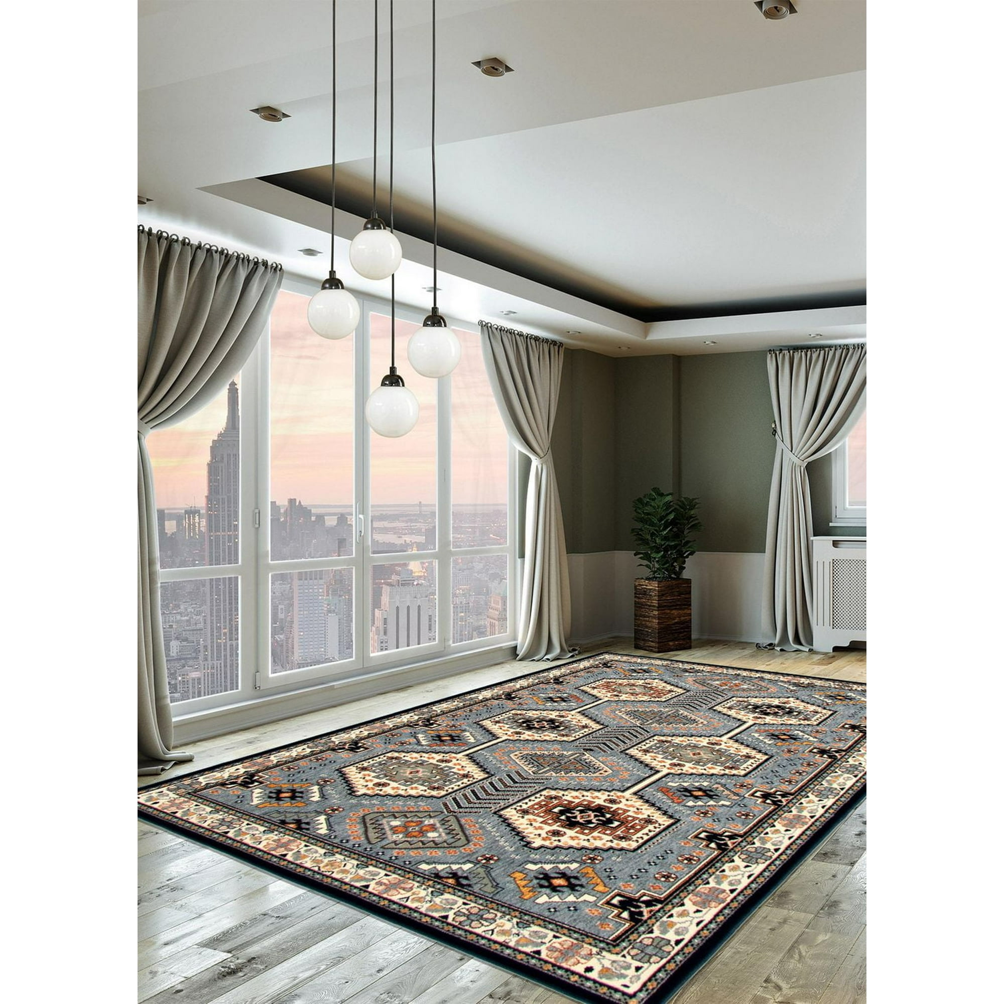 Click here for Ecarpet Qashqai Aqua Rug 8 Ft X 10 Ft prices
