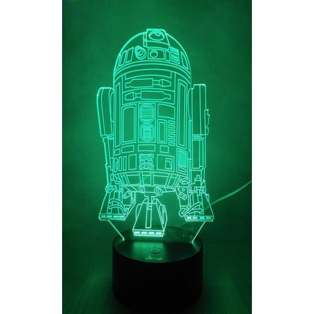 R2-d2 Robot 3d Night Light Led Illusion Lamp Bedside Desk Table Lamp, 7 ...