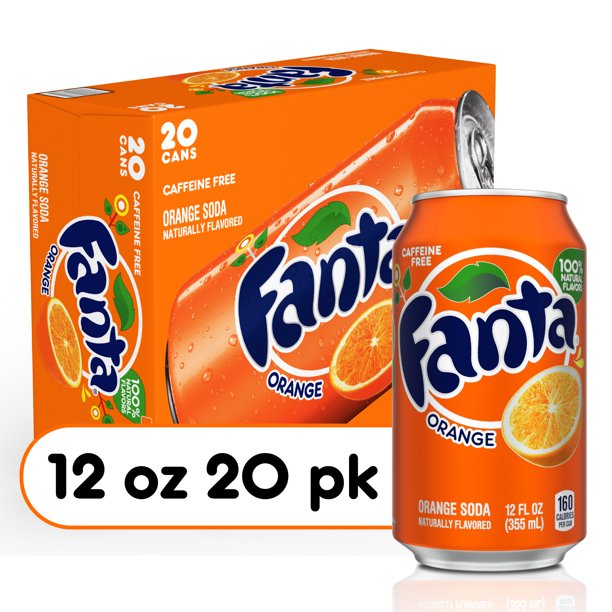 Fanta Orange Soda Fruit Flavored Soft Drink, 12 fl oz, 20 Pack - Walmart.com
