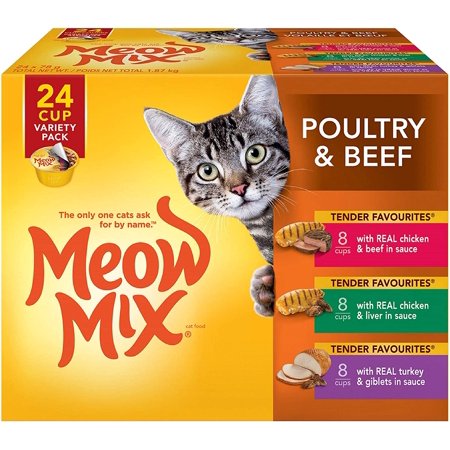 Meow Mix Tender Favourites Poultry & Beef Cat Food 24 Pack | Walmart Canada