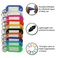 100 Pack Tough Plastic Key Tags with Split Ring Label Window, Coded ID ...