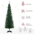 HOMCOM 6ft Pencil Christmas Tree PVC Hinged Unlit Slim Artificial ...