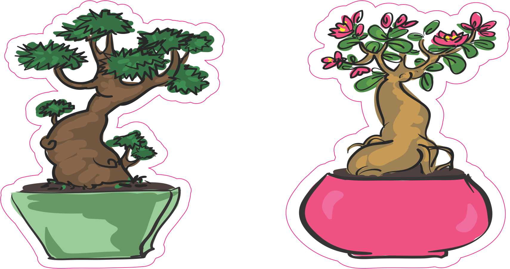 StickerTalk Bonsai Tree Vinyl Stickers, 1 sheet of 2 stickers, 2.5 ...