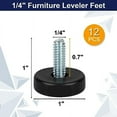 1/4" Thread Furniture Feet Levelers, 12 PCS Adjustable Furniture Feet ...