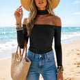 CaComMARK PI Trendy Womens Long Sleeve off the Shoulder Tops Going Out ...