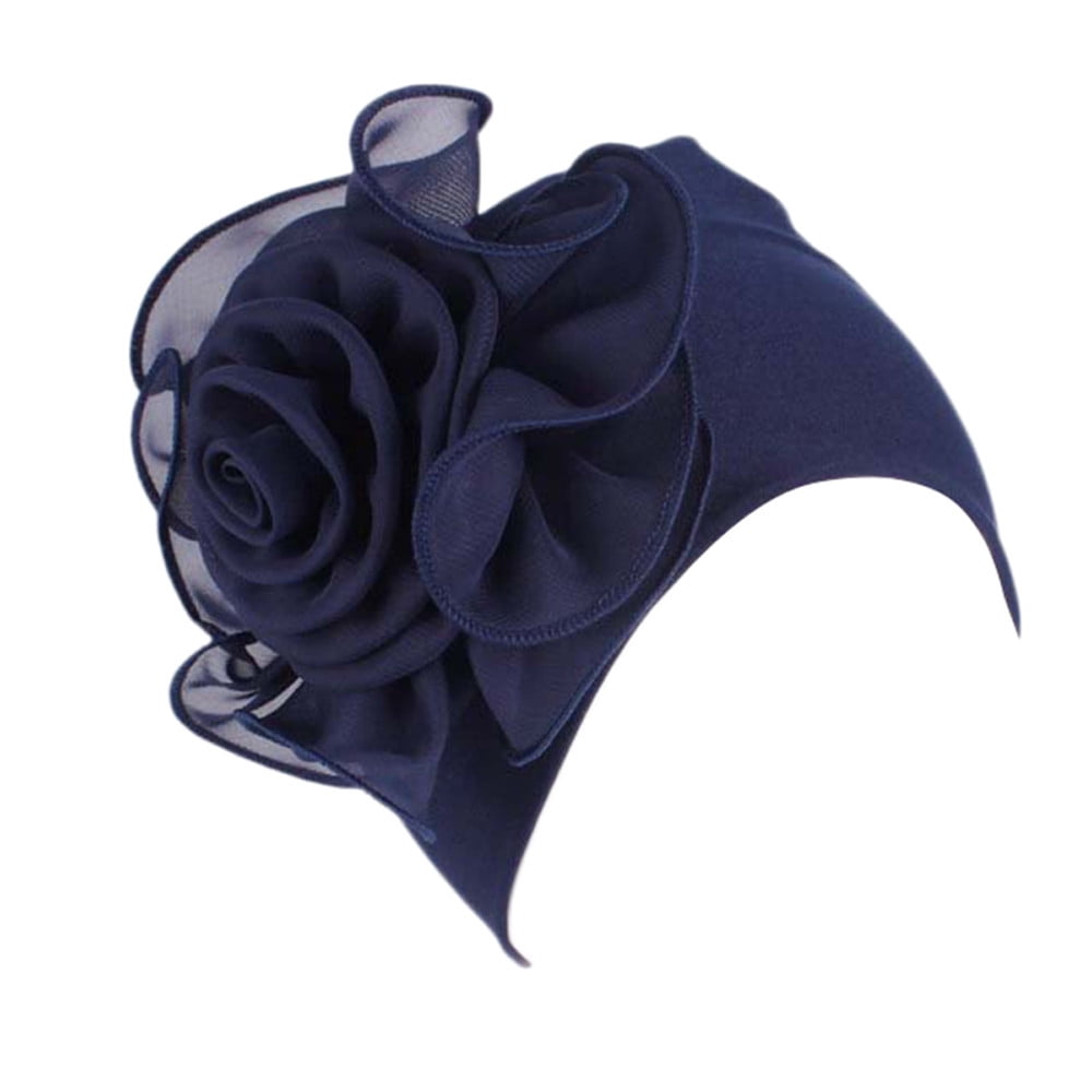 Women Ladies Retro Big Flowers Hat Turban Hat Pile Baseball Cap ...